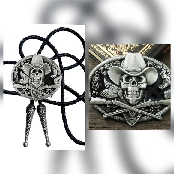 Accessories | New Matching Cowboy Skeleton Outlaw Belt Buckle And ...